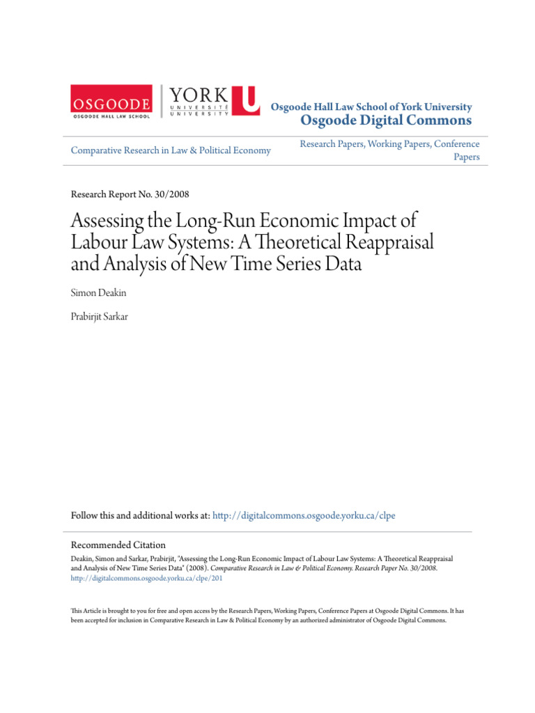 Assessing The Long-Run Economic Impact of Labour Law Systems A T | PDF ...