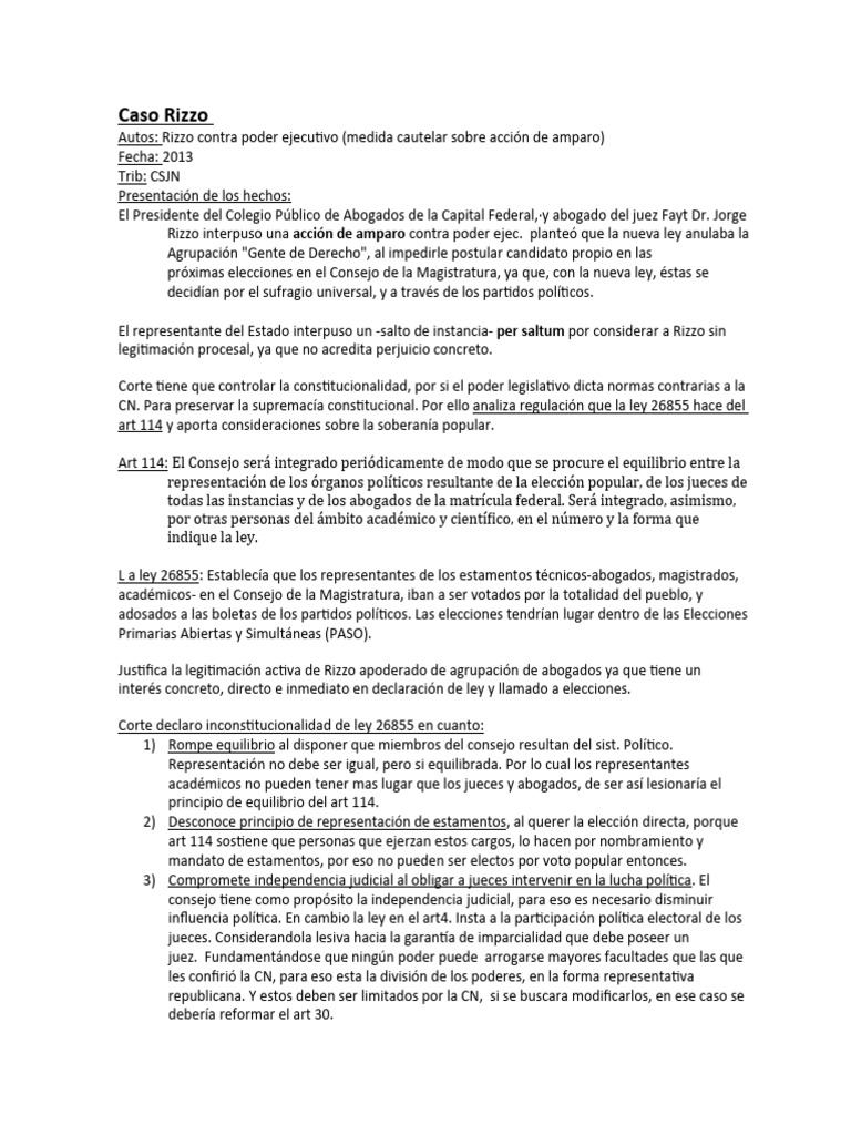 Fallo RIZZO | PDF | Gobierno | Justicia