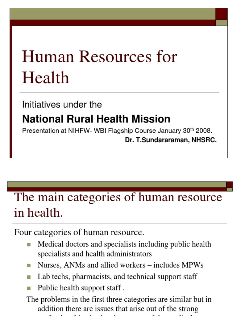 Human Resources in NRHM Initiatives | PDF | Nursing | Human Resource ...