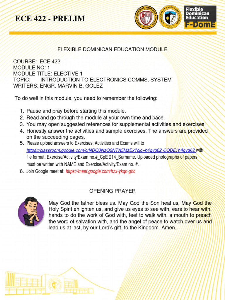 ECE 422 Module 1 | PDF | Electronic Engineering | Telecommunications