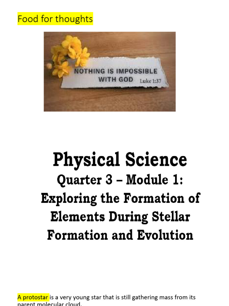 Physical Science Module 1 PDF | PDF | Stars | Nuclear Fusion