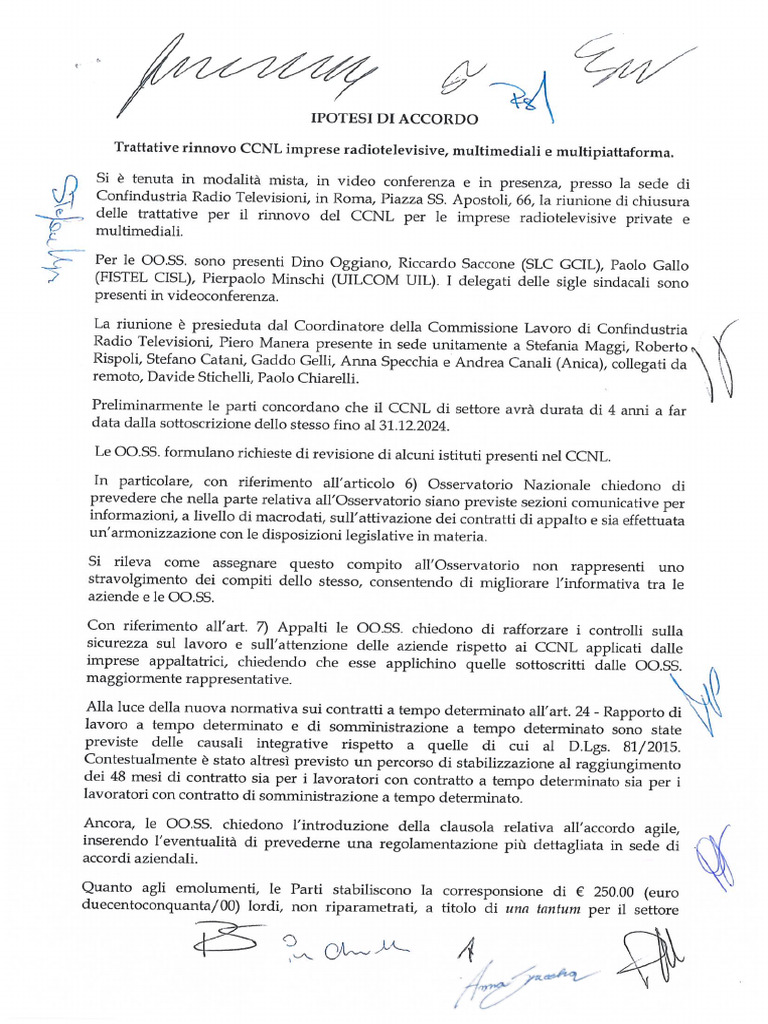 CCNL Radiotelevisioni Private | PDF