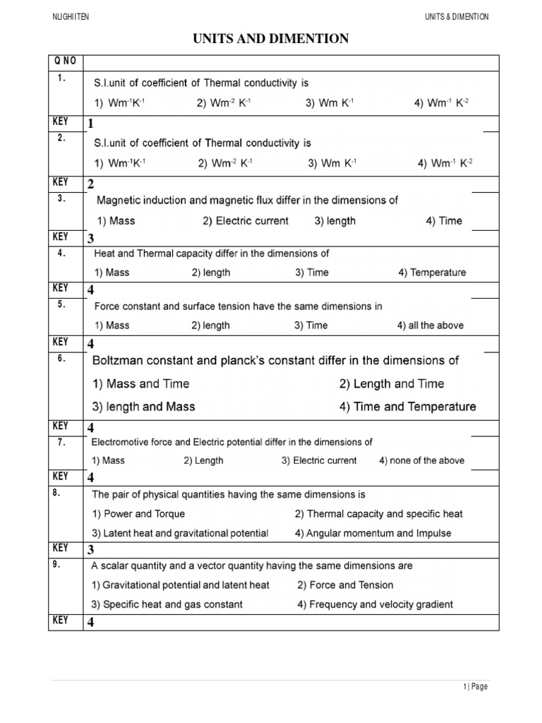 Units and Dimention | PDF | Physical Sciences | Mechanical Engineering