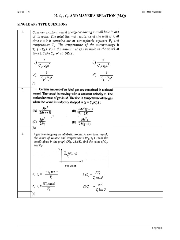 CP, CV AND MAYER'S RELATION (M | PDF