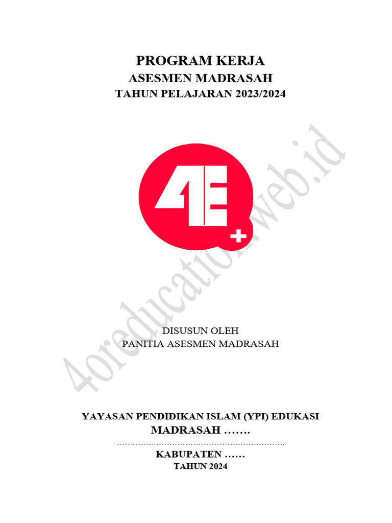 Program Kerja/proposal Asesmen Madrasah | PDF | Karier & Perkembangan | Seni