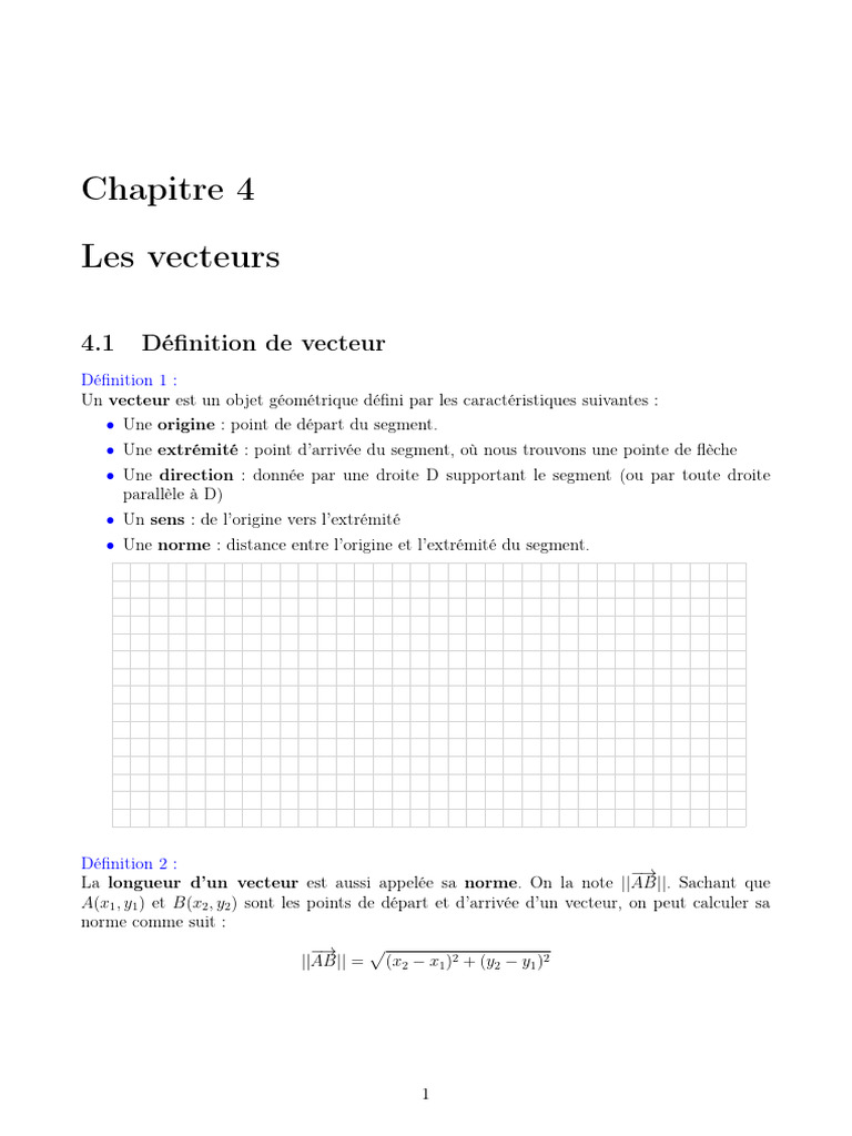 Calcul de la norme d'un vecteur | PDF | Droite (mathématiques ...