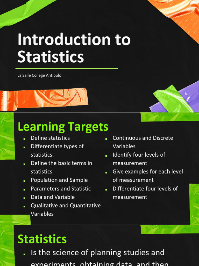 Introduction to Statistics Concepts | PDF | Statistics | Level Of ...