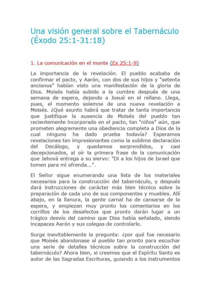 Tabernáculo | PDF | Libro de levítico | Sacerdote