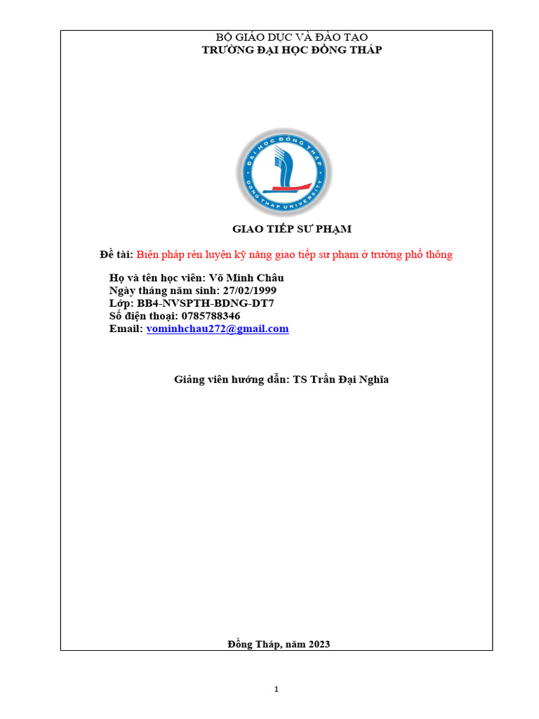 Vominhchau NVSP GTSP | PDF