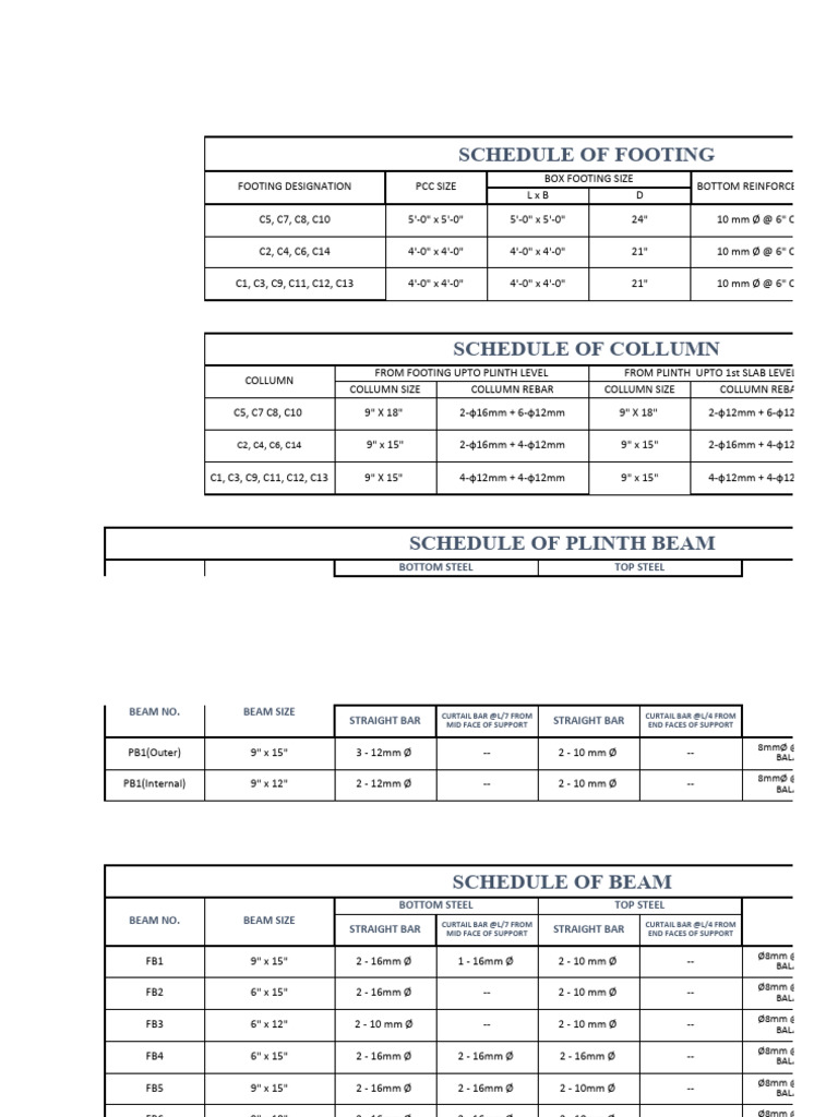 Schedule | Download Free PDF | Structural Engineering | Building ...