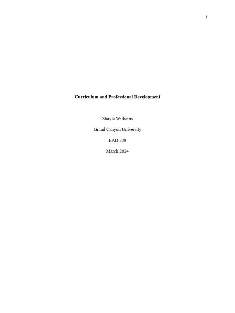 EAD 529: T3 - Curriculum and Professional Development | PDF | Behavioural Sciences | Cognition