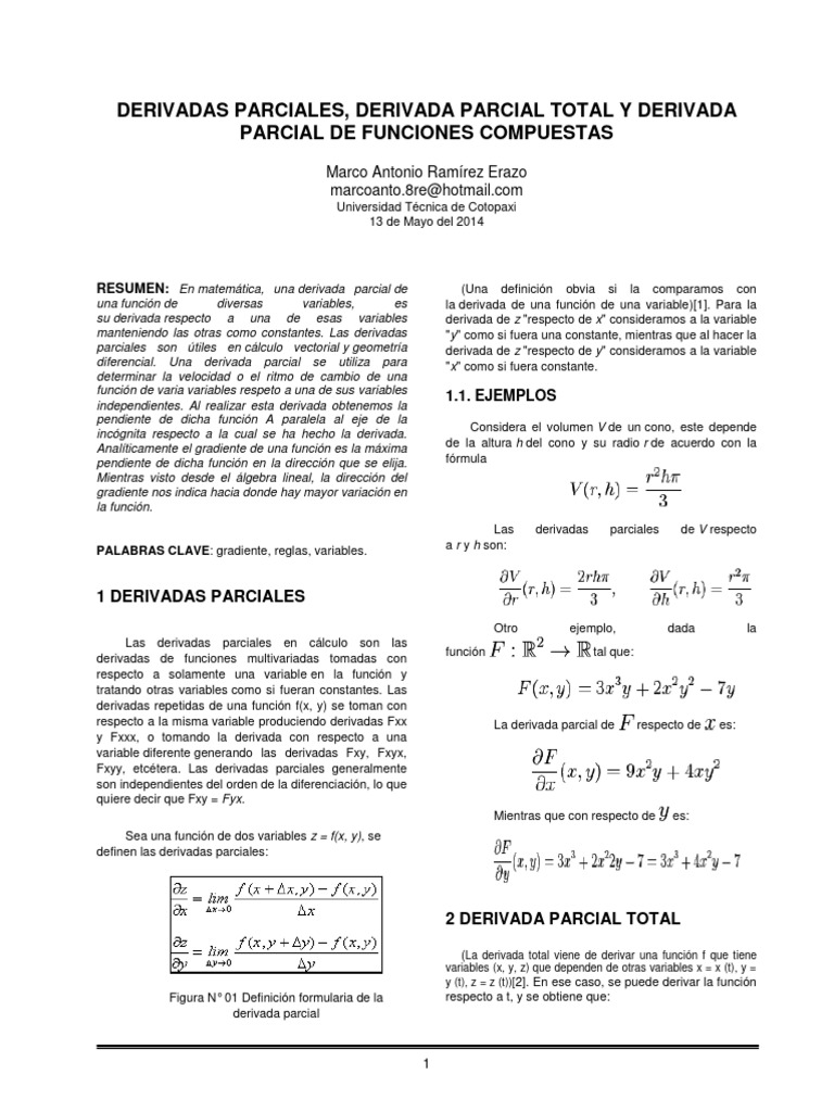 Derivadas Parciales Derivada Parcial Tot | PDF | Derivado | Variable (Matemáticas)