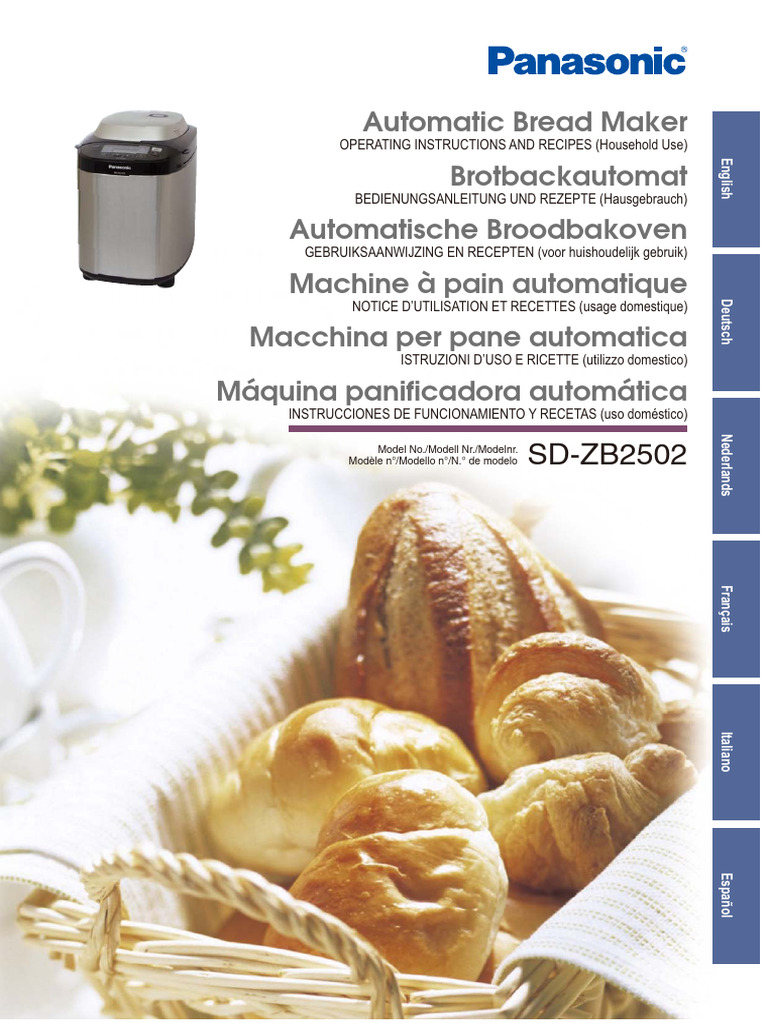 Panasonic SD-ZB2502 Bread Maker | PDF | Breads | Flour