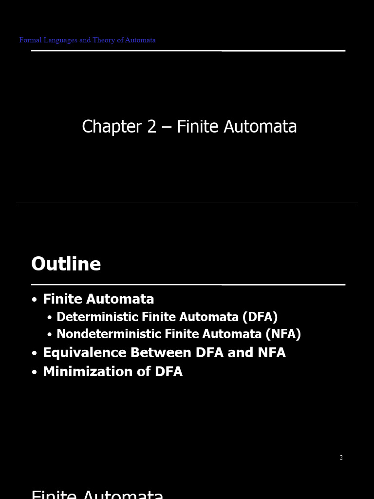 CH 2 - Finite Automata | PDF | Theory Of Computation | Mathematical Logic
