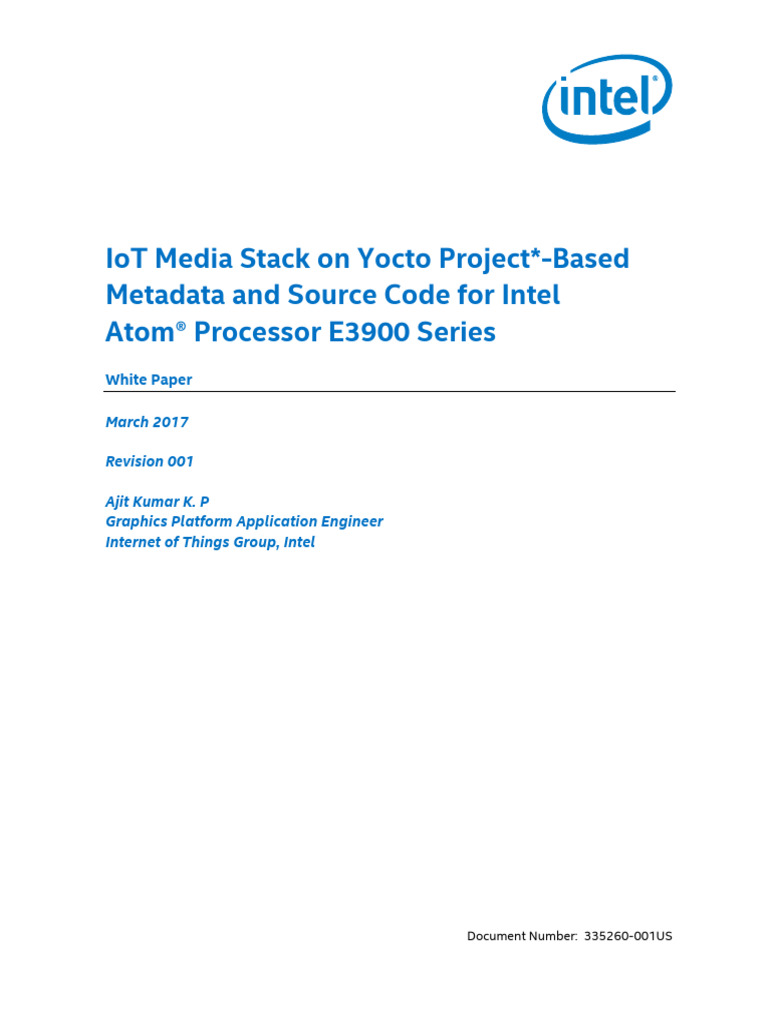 Iot Media Stack Yocto Project Meta Atom Processor E3900 Series | PDF ...