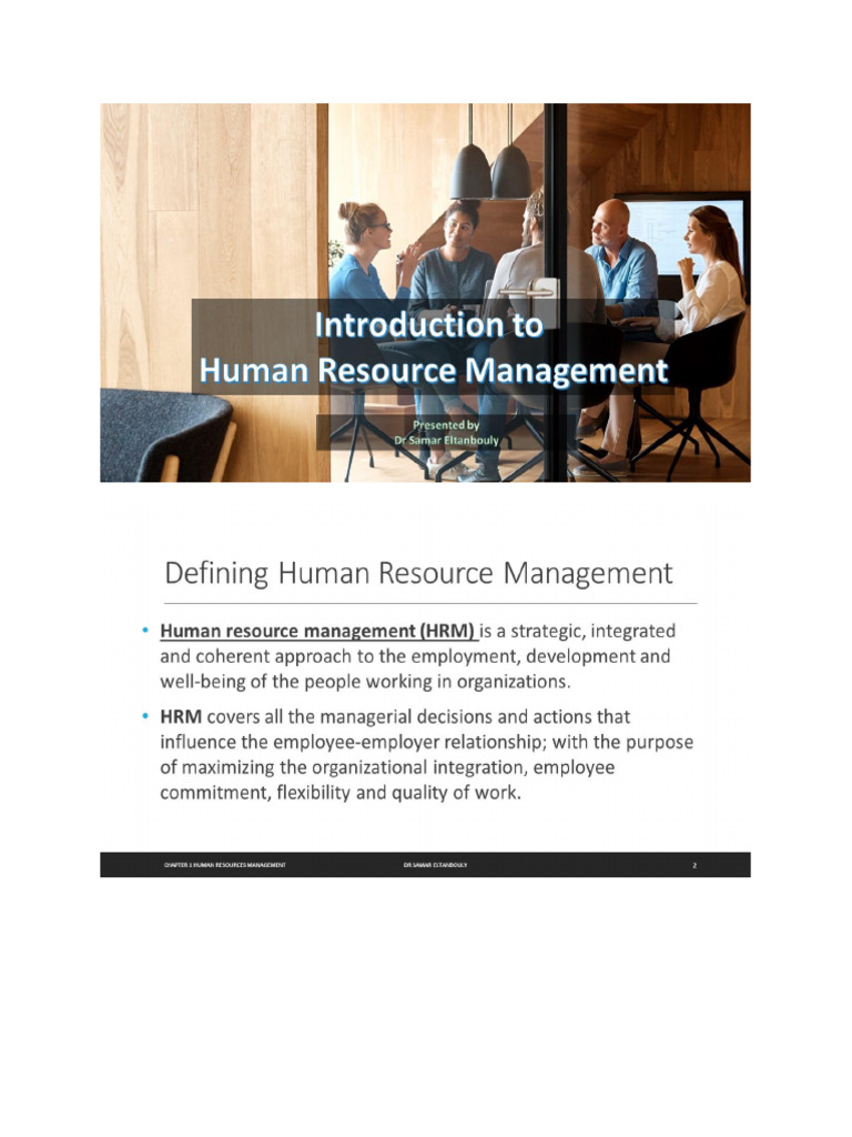 HR Chapter 1 - Introduction | PDF