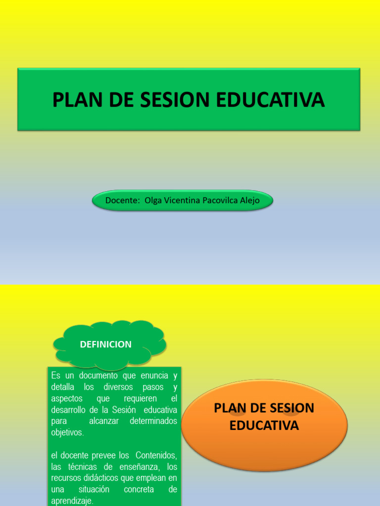 Plan de Sesion Educativo | Descargar gratis PDF | Evaluación | Enseñando