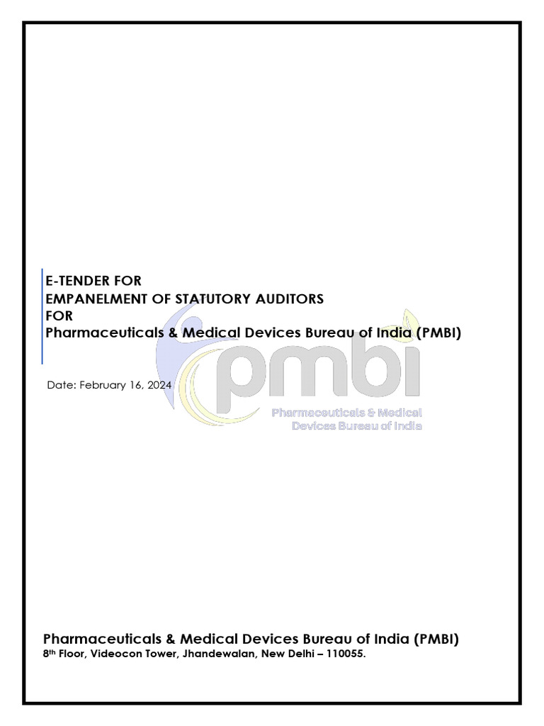Pharmaceuticals & Medical Devices Bureau of India - 1922024103143436 ...