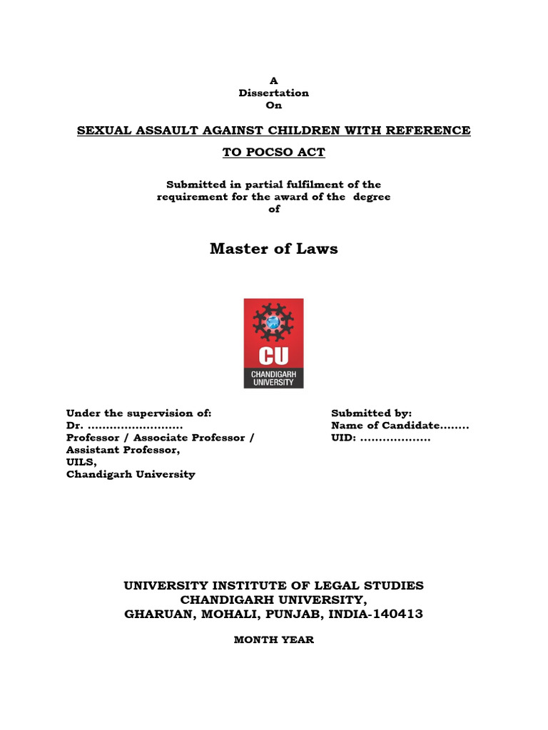 (Final) Sexual Assault Against Children With Reference To Pocso Act | PDF | Children's Rights ...