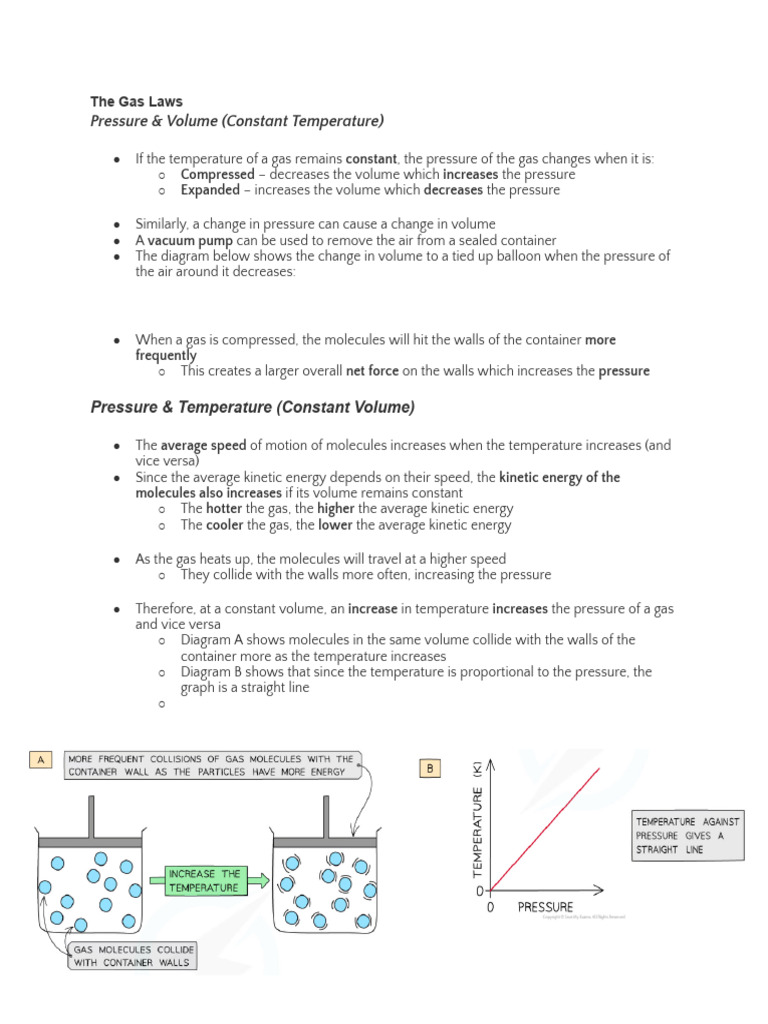 Kineticle Particle Theory, Gas Laws | PDF | Gases | Temperature
