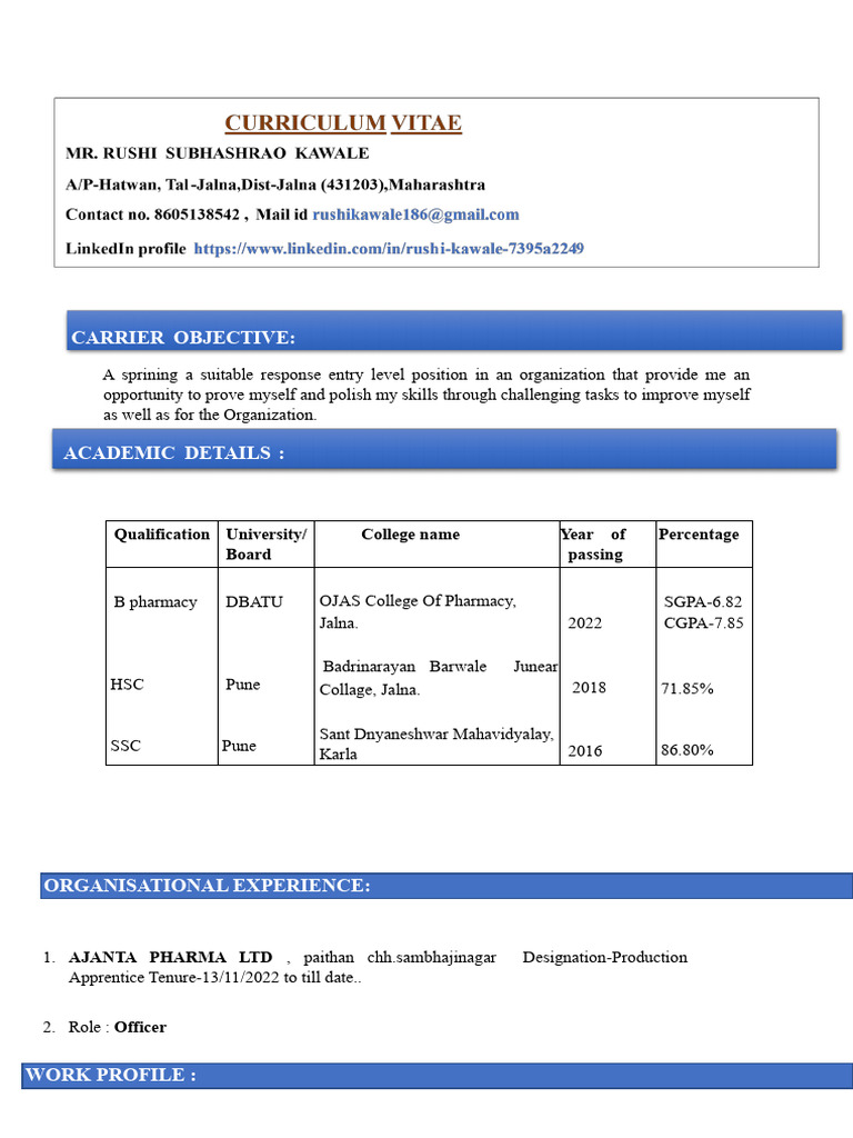 Entry-Level Production Resume for Pharmacy | PDF | Computing