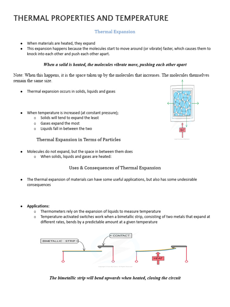 Thermal Properties and Temperature (Lesson Notes) | PDF | Evaporation ...