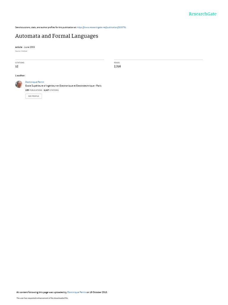 Automata and Formal Languages | PDF | Theory Of Computation | Linguistics