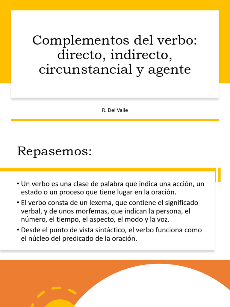 Complementos del verbo | PDF | Verbo | Objeto (gramática)