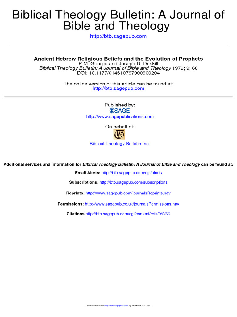 Ancient Hebrew Prophets and Beliefs | PDF | Israelites | Prophet