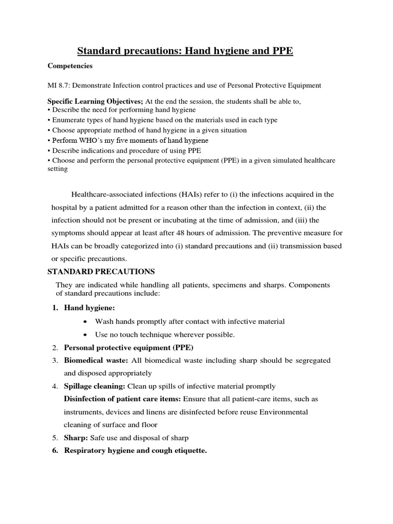 Hand Hygiene and PPE | Download Free PDF | Hand Washing | Hygiene