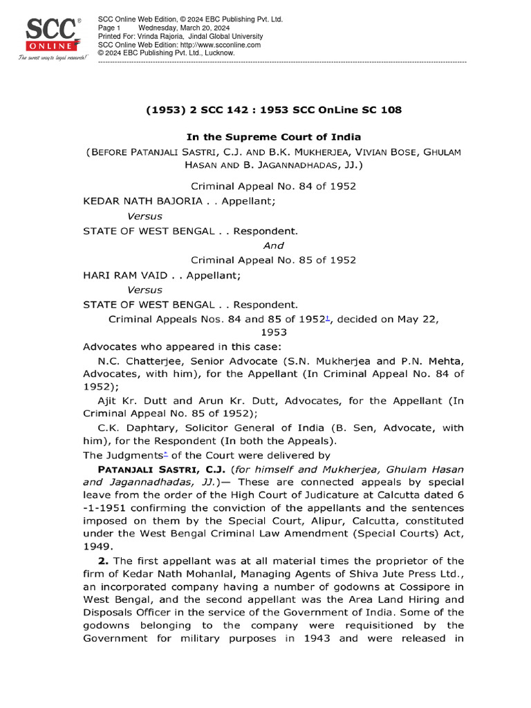 J_1953_2_SCC_142_1953_SCC_OnLine_SC_108_1953_Cri_LJ_16_22jglsvrajoria ...