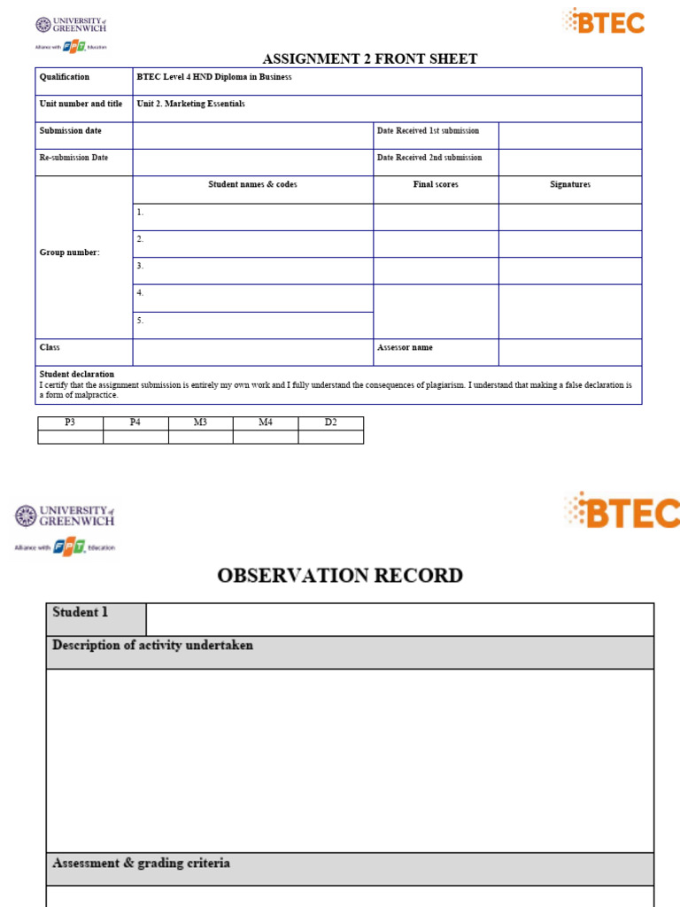 486 - Assignment 2 Frontsheet | PDF