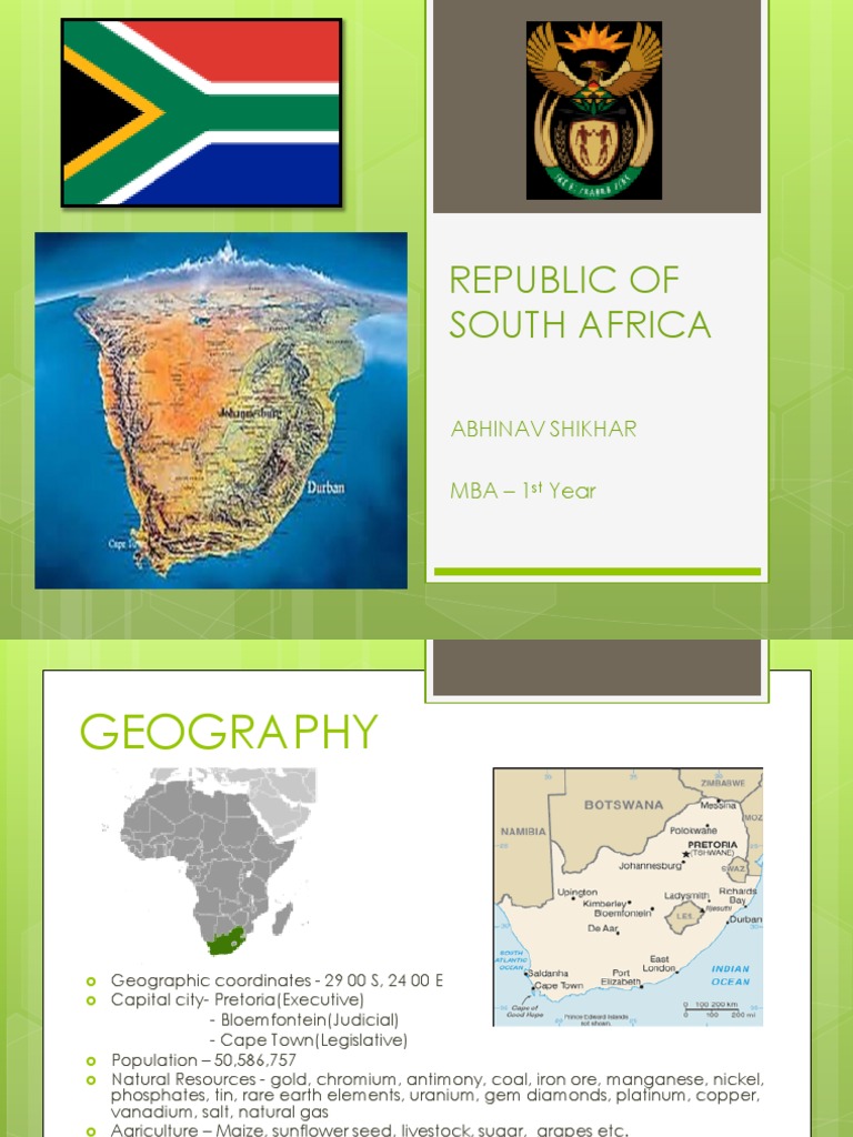 South Africa: Geography and Economy Overview | PDF | Business