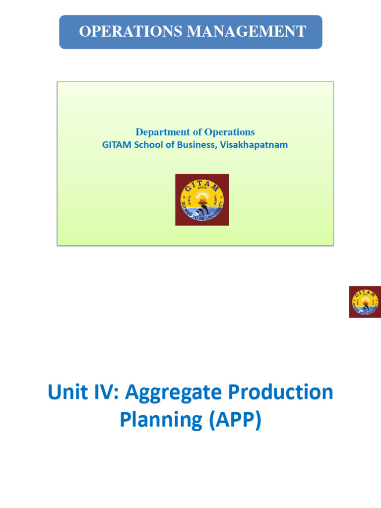 OM Unit - IV | PDF | Enterprise Resource Planning | Inventory