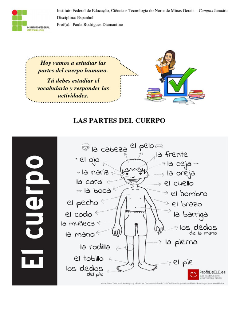 Atividade 4 Las Partes Del Cuerpo Pdf