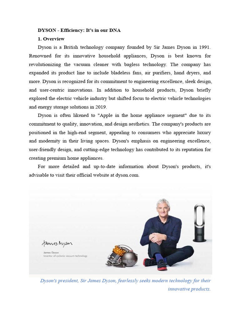 Case Study For Groups - Dyson Company | PDF | Vacuum Cleaner