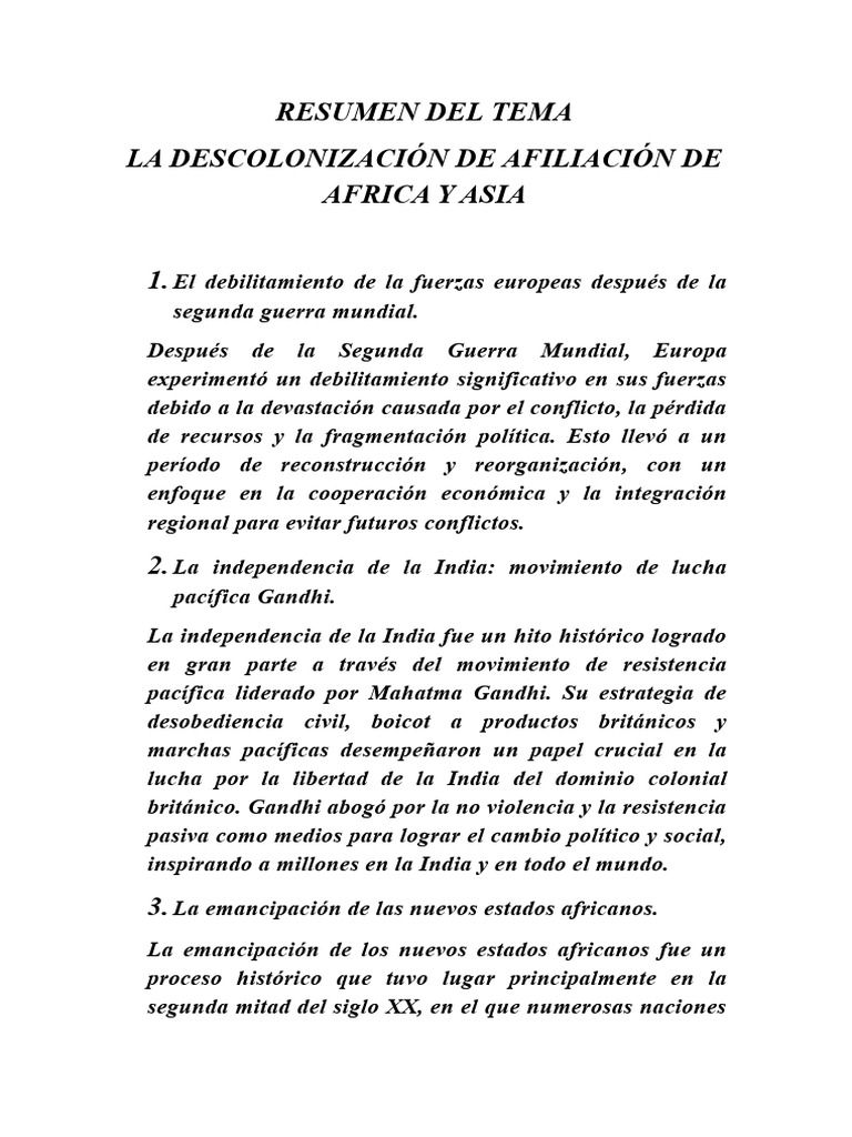 Resumen Del Tema de Sociales | PDF | Segregación racial | República Democrática del Congo