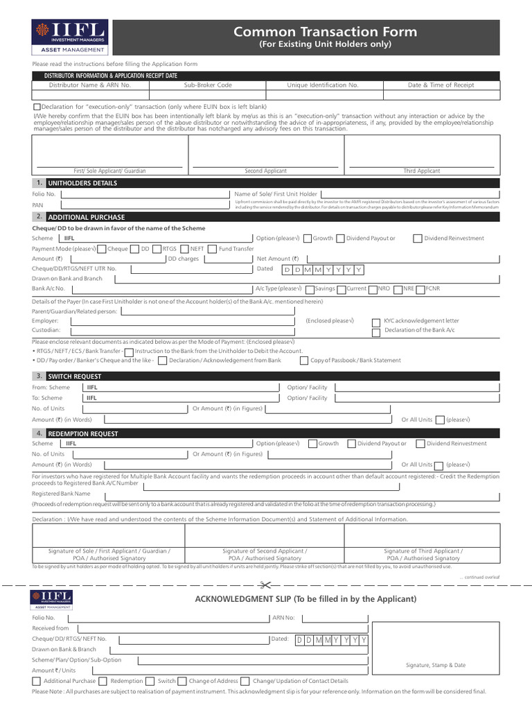 Mutual Fund Transaction Guide | PDF | Banks | Cheque