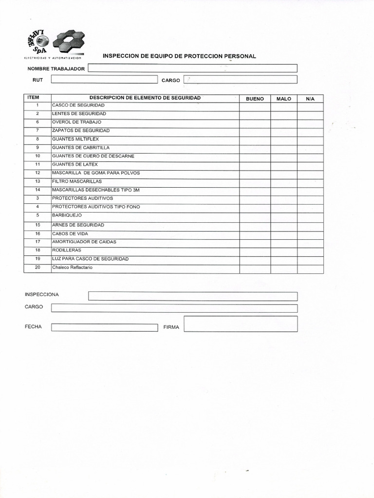 Formato Inspeccion de Epp | PDF