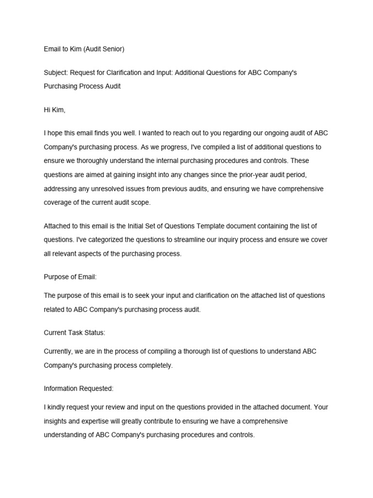 Audit Questions for Purchasing Process | PDF | Audit