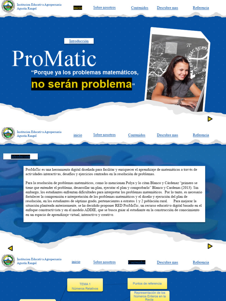ProMaTic: Aprendizaje Interactivo de Matemáticas | PDF | Enseñando | Entero