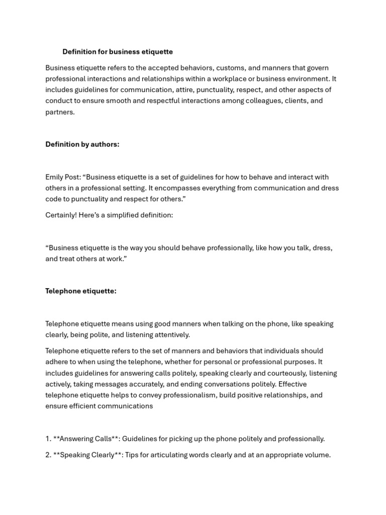 Business Etiquette Unit 3 | PDF | Internet | Communication