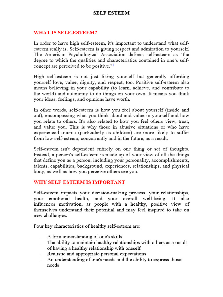 UNIT-2 | PDF | Self Esteem | Cognitive Science