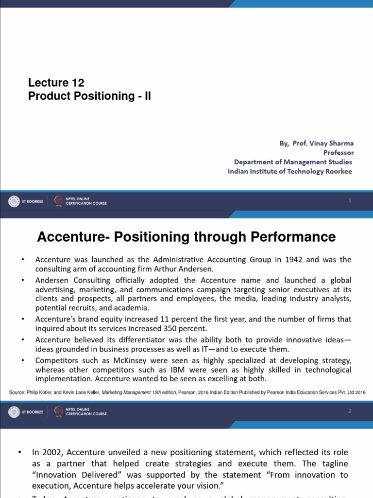 Lecture 12 | PDF | Accenture | Marketing