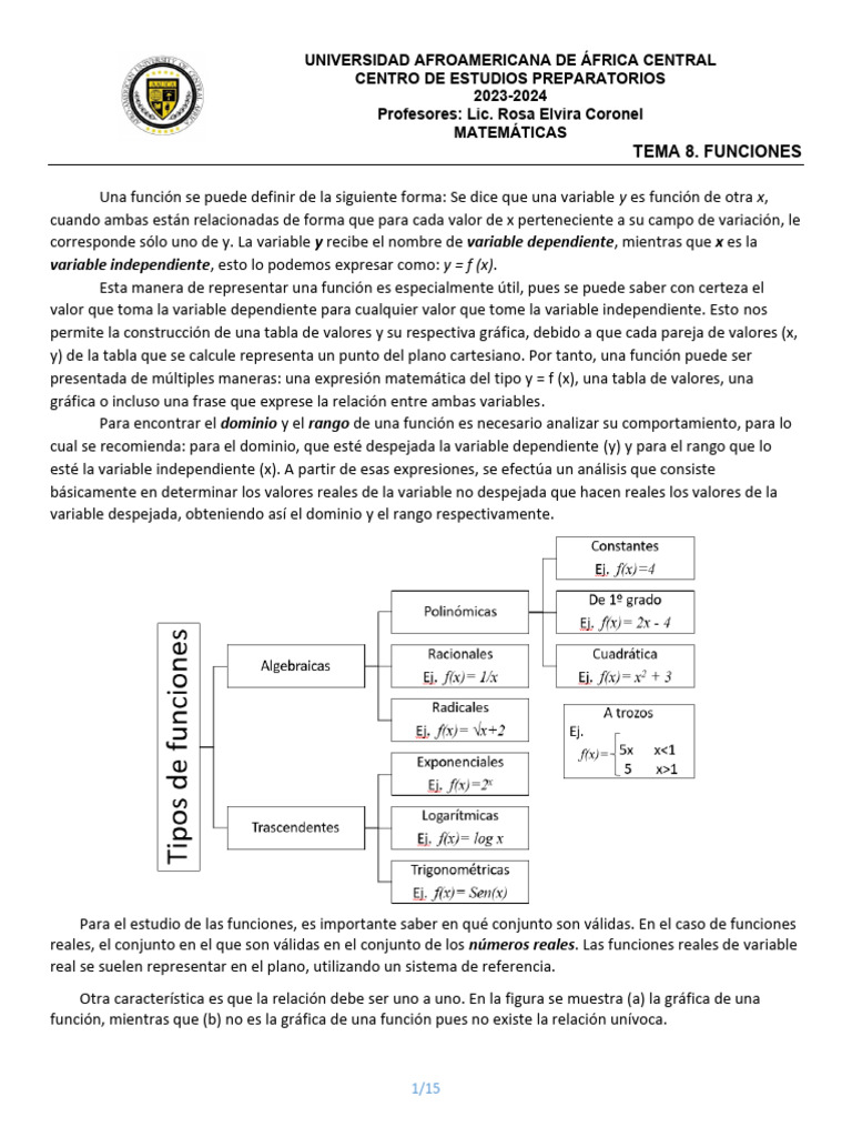 TEMA 8 FUNCIONES | PDF | Asíntota | Variable (Matemáticas)