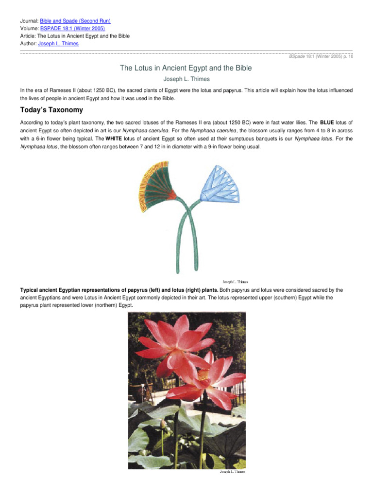 the_lotus_in_ancient_egypt_and_the_bible_--_by__joseph_l._thimes | PDF ...
