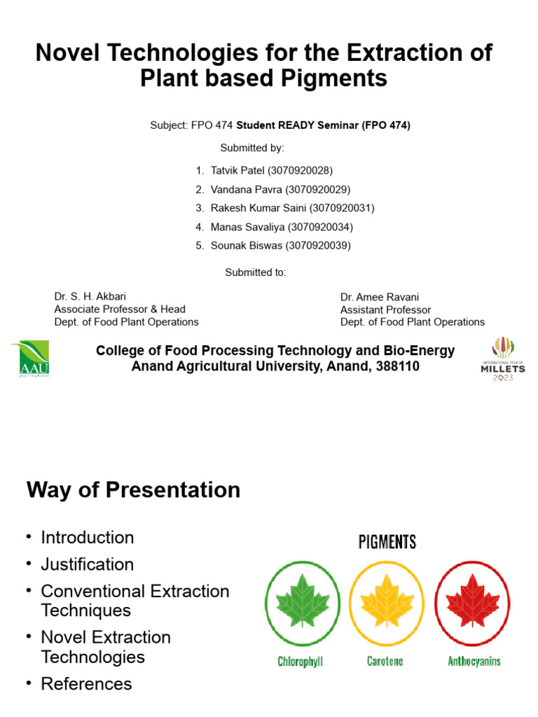 Innovative Methods for Plant Pigment Extraction | PDF | Supercritical Fluid