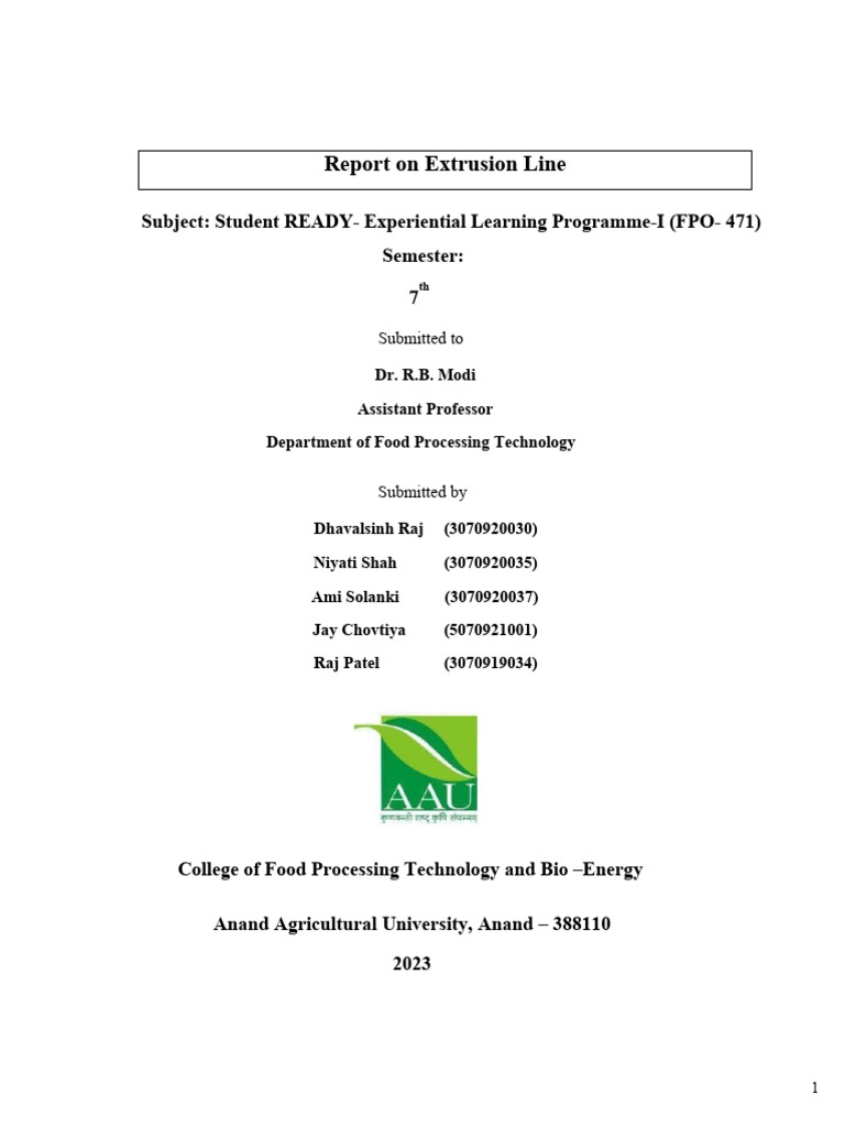 Extrusion Process in Food Technology | PDF | Cereals | Starch