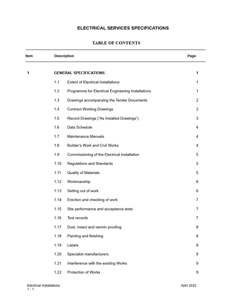 10 Electrical Specifications | PDF | Electrical Wiring | Electric Power Distribution