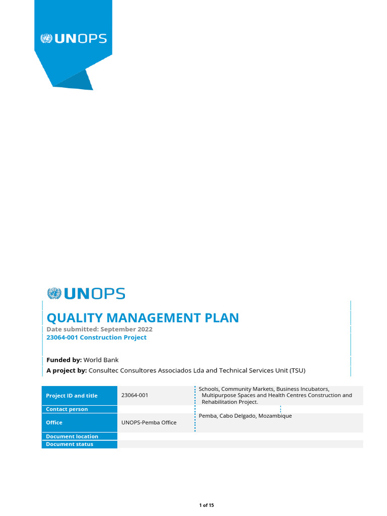 7 QMP Construction Works | PDF | Specification (Technical Standard) | Audit